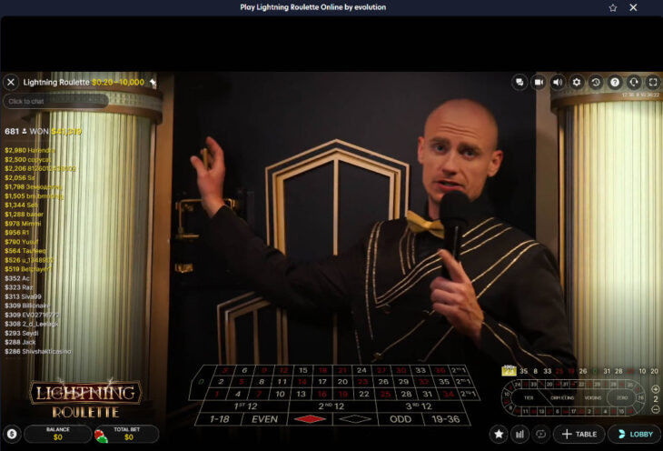 Lightning Roulette Online » Payout Chart & Rules